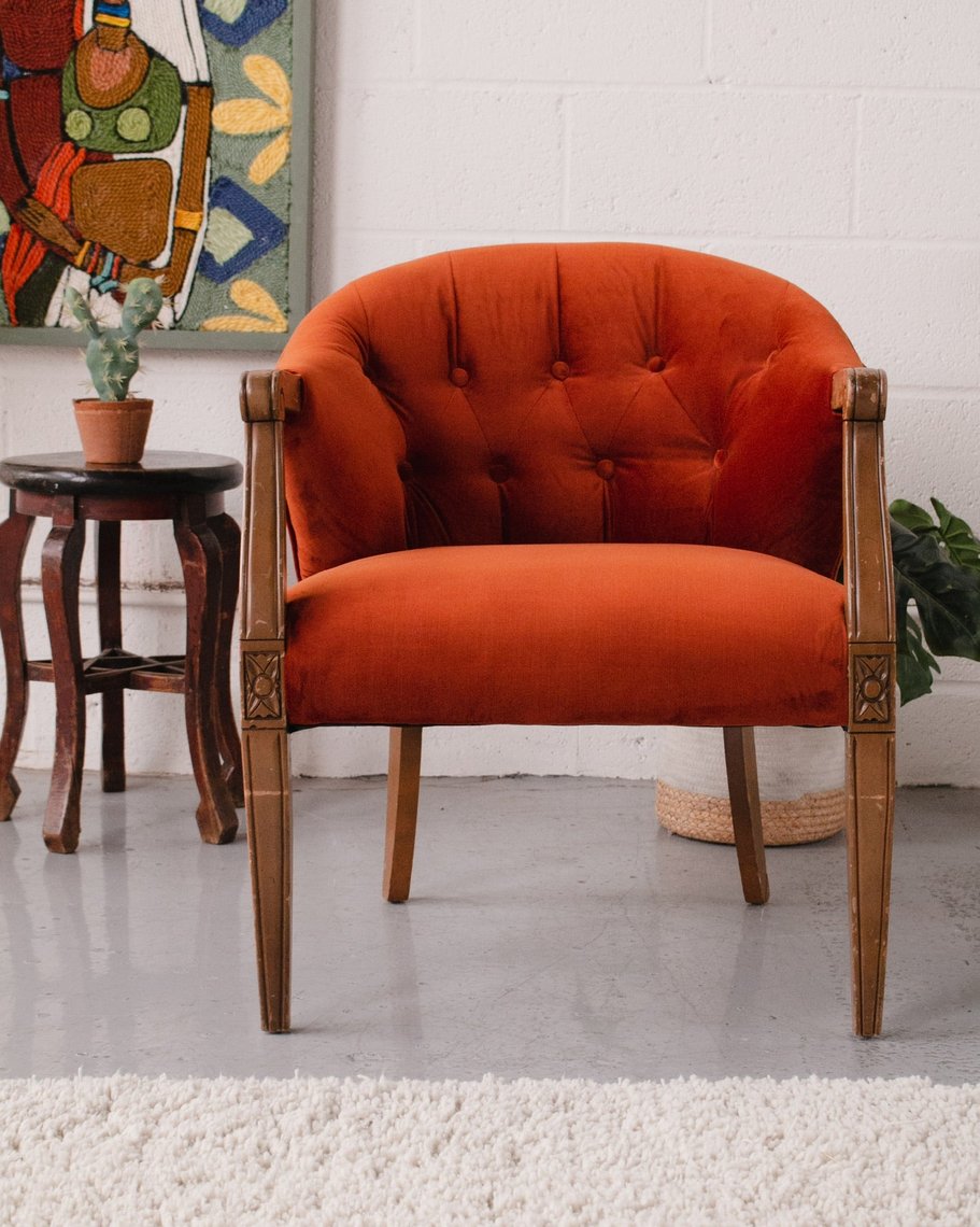 Antique Burnt Orange Armchair | Sunbeam Vintage | Highland Park - Los ...