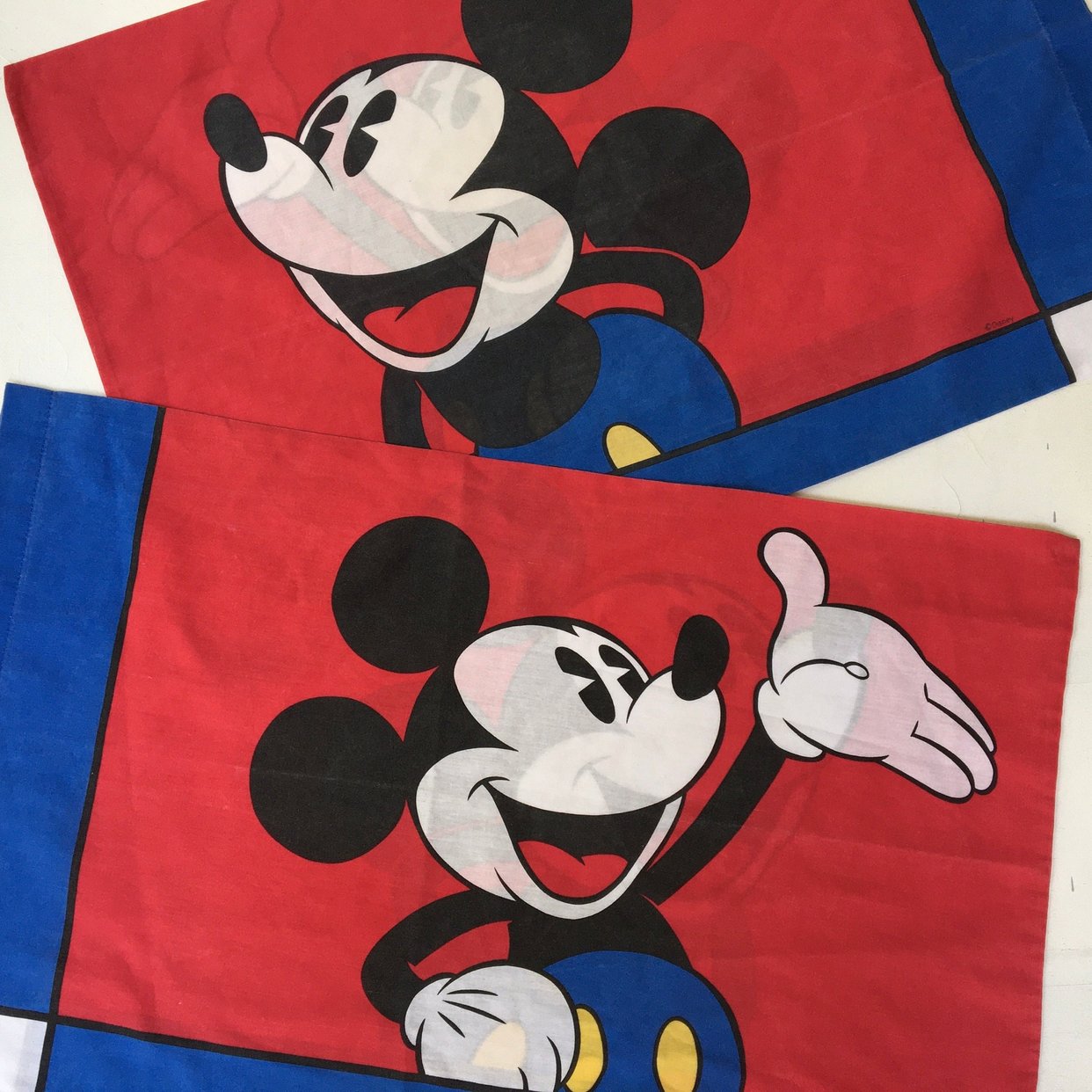 Vintage Mickey Mouse Pillow Cases, Red White Blue, | Luckduck - Atlanta ...