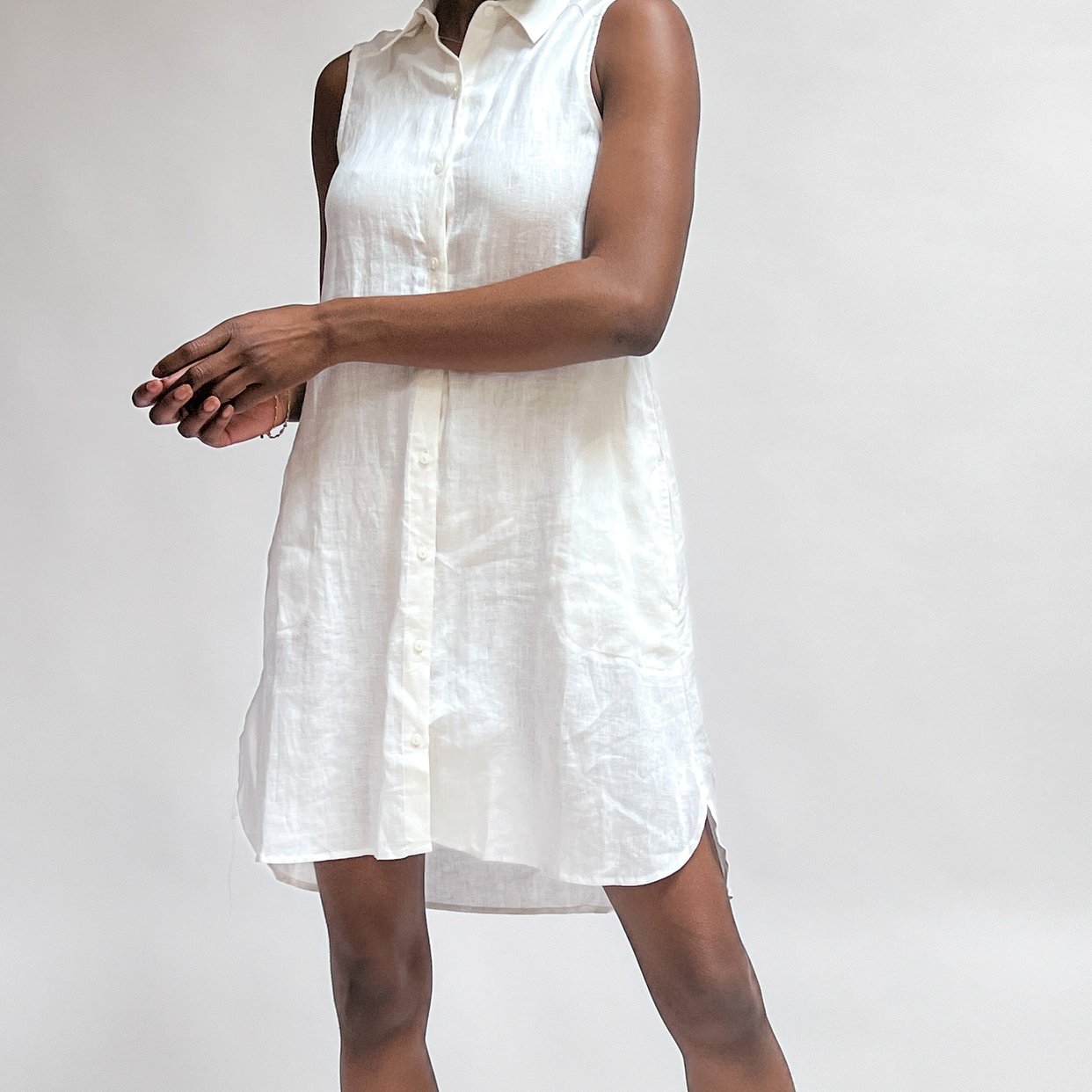 White Linen Sleeveless Dress (S) | Banshee - Portland, OR | ATTIC