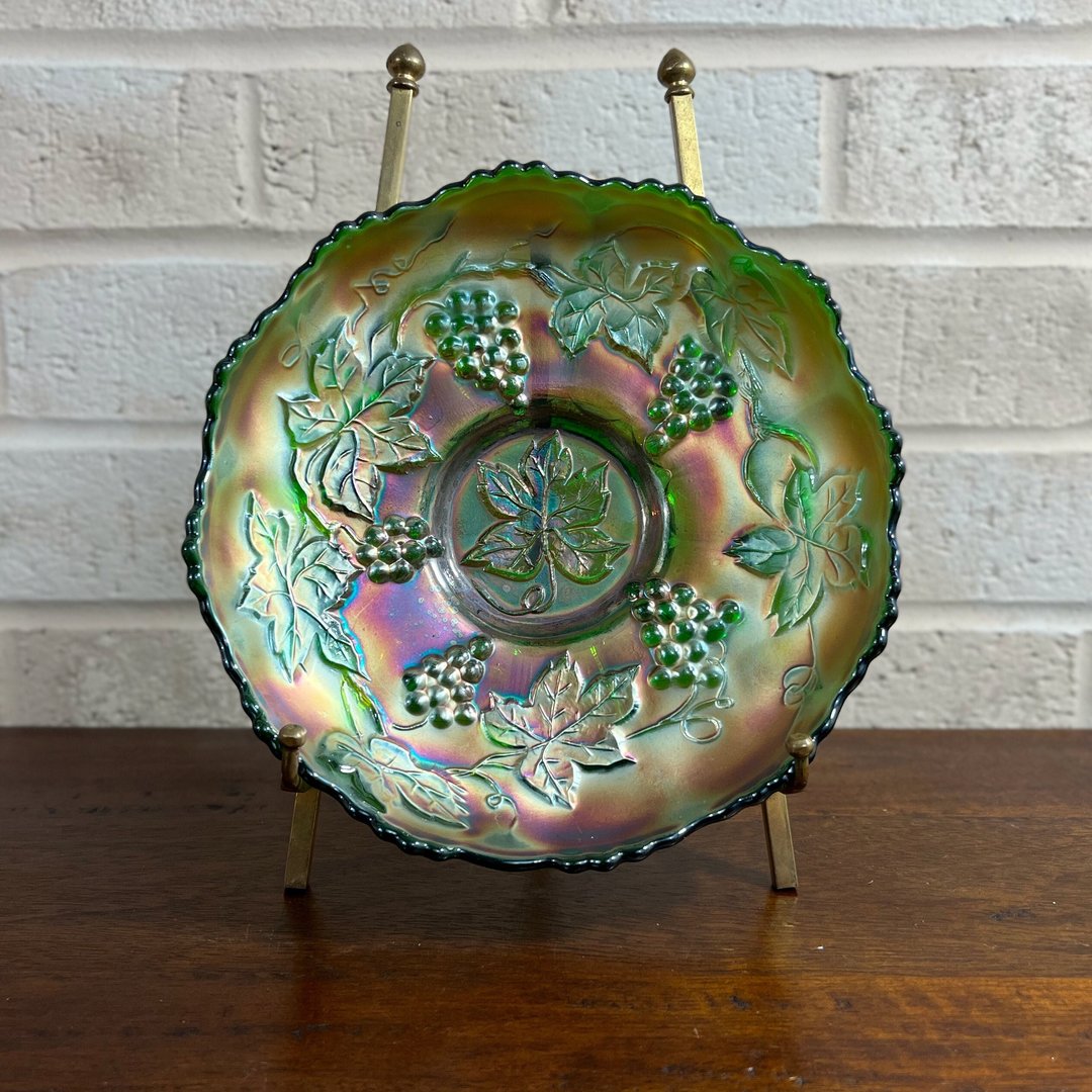 Vintage Fenton Carnival Glass Grape Vine Candy Dish - Elegant | Good ...