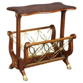 Maitland Smith Flame Mahogany Brass Mounted Magazine Rack Canterbury | Vintage Modern Design ...