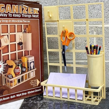 Vintage Wall Organizer Retro 1980s Contemporary + Beige Plastic ...