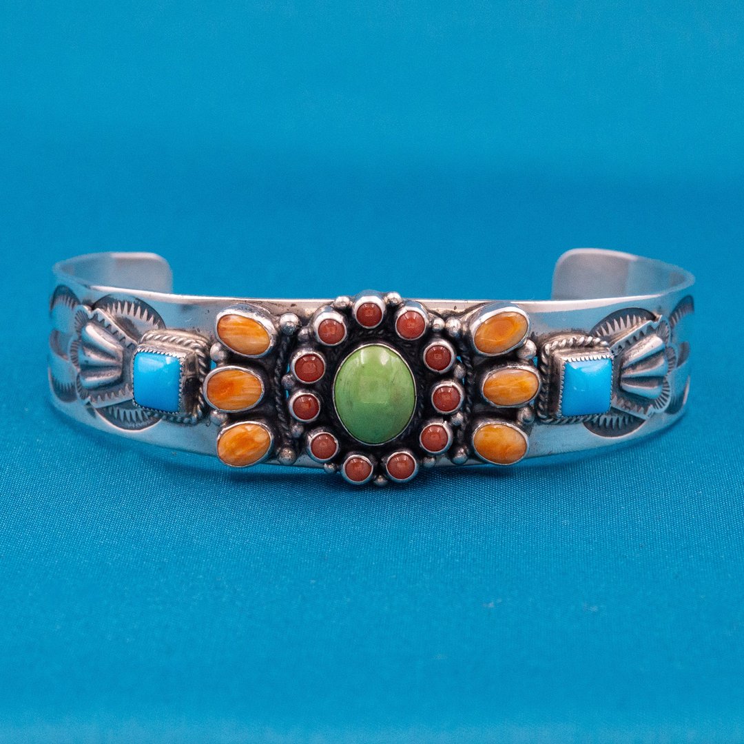 1986 Don Lucas Sterling & Natural Stone Cuff | Pippin Vintage Jewelry ...