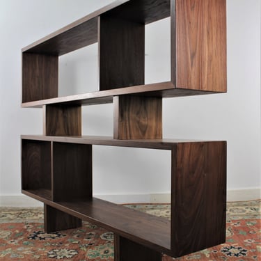 Solid handmade walnut room divider display case bookcase | GR ...