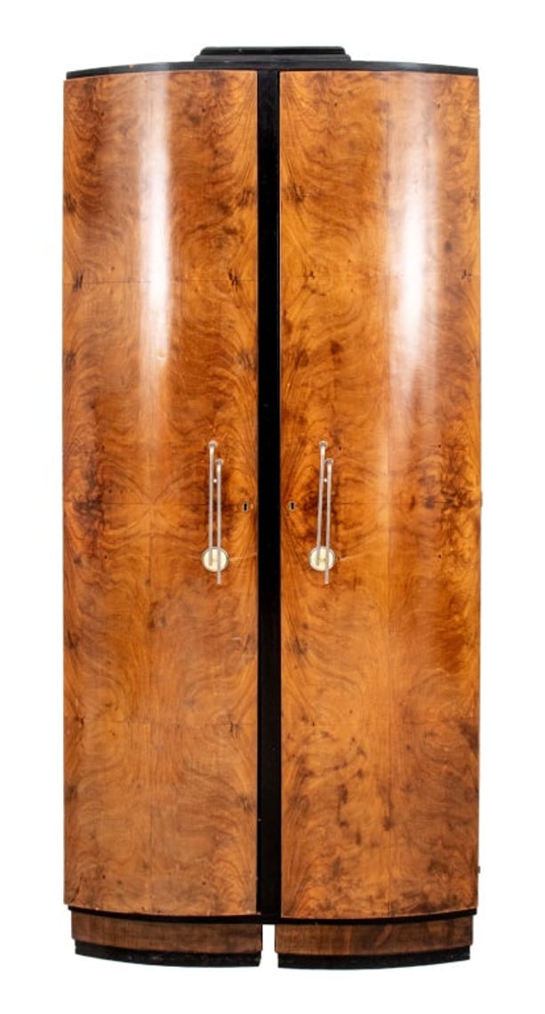 Art Deco Two Door Burl Walnut Armoire | Showplace Antique + Design ...