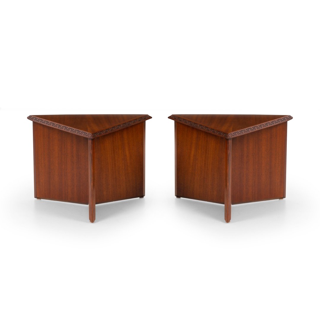 Frank Lloyd Wright Iconic Triangular End Tables | Converso | Chicago, IL