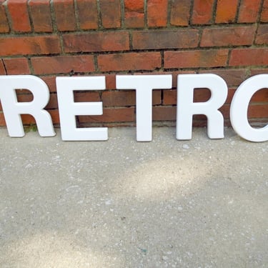 Vintage 1970s Retro MOD Industrial White Plastic Marquee Sign Wall ...