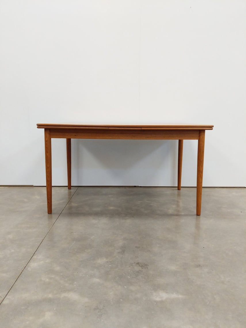 Vintage Danish Mid Century Modern Teak Extendable Dining Table by | Far ...