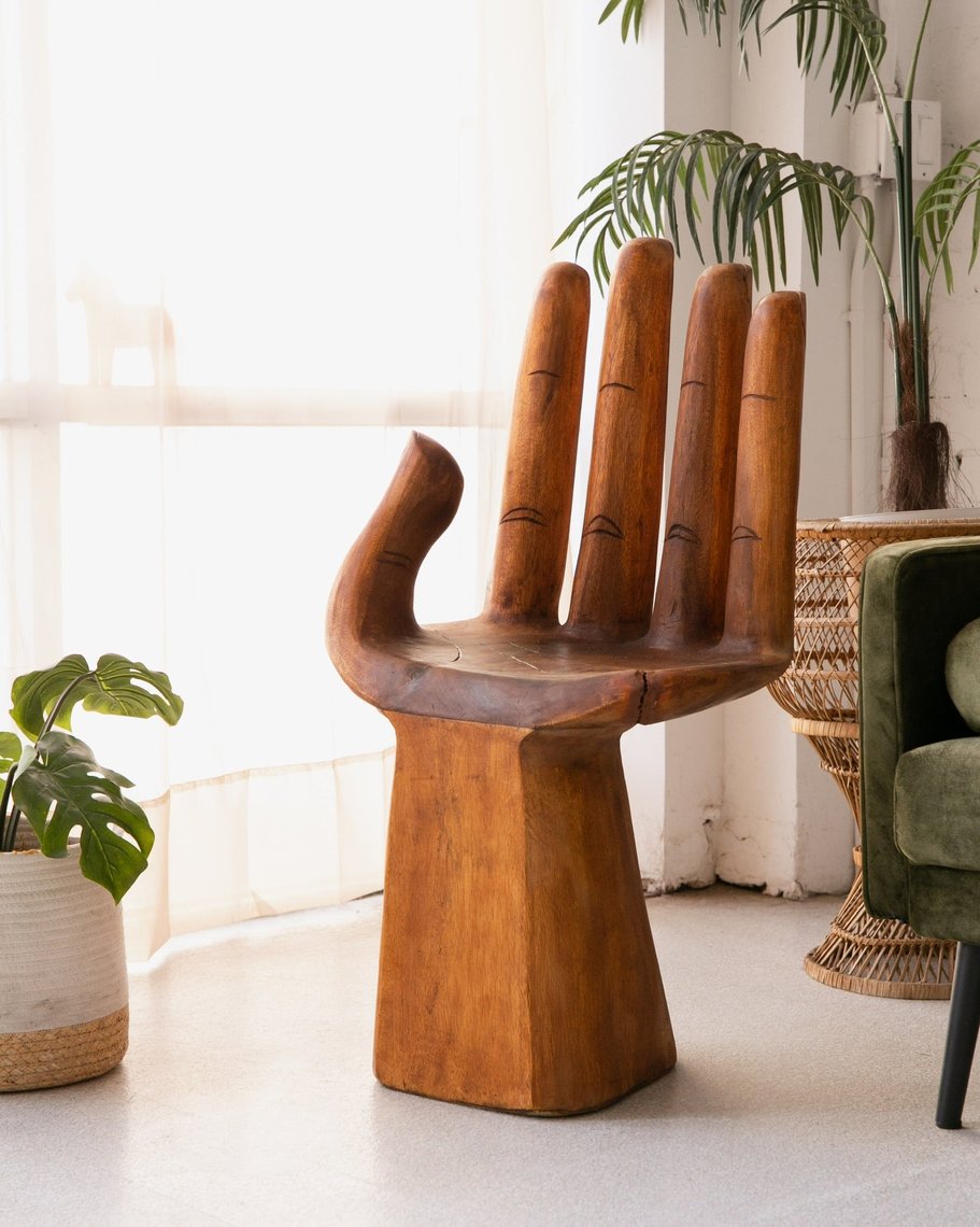 Left Hand Wood Carved Chair | Sunbeam Vintage | Highland Park - Los ...