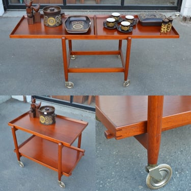 Teak Bar Cart / Server by Poul Hundevad – TOP DOUBLES IN | Mid-Century ...