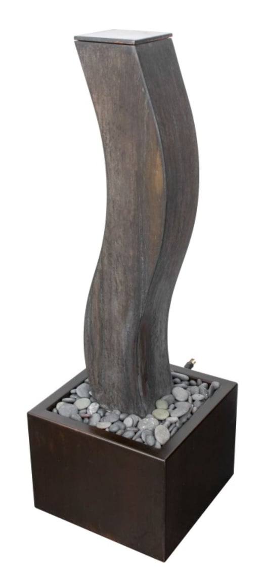 Serpentine Bronze & Pebble Fountain Sculpture | Showplace Antique ...