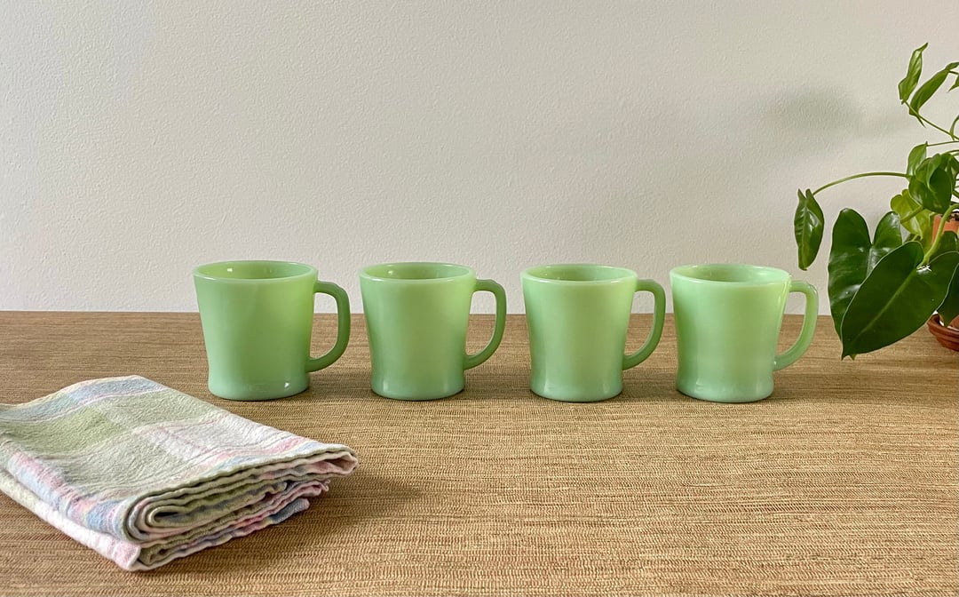 Vintage Fire King Jadeite Coffee Mugs - D Handle - | Soulful Vintage ...