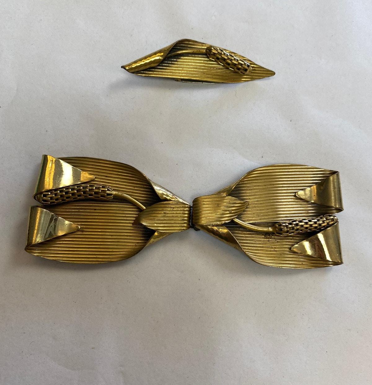 vintage 1940s belt buckle and dress clip, art | Black Label Vintage ...