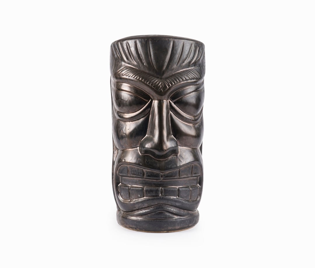 Vintage Tiki Ceramic Vase Metallic Glaze | Vintage Inquisitor | Chicago, IL