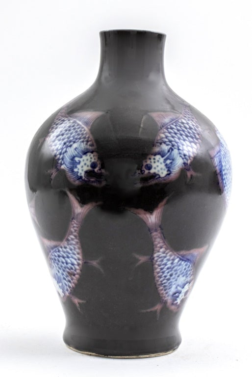 Japanese Koi Fish Ceramic Vase | Showplace Antique + Design Center ...