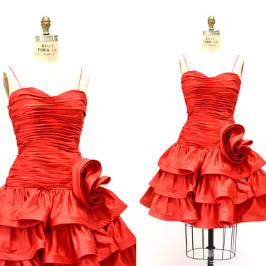 80s Vintage Red Party Dress By Lillie Rubin Strapless Red | Hooked on ...