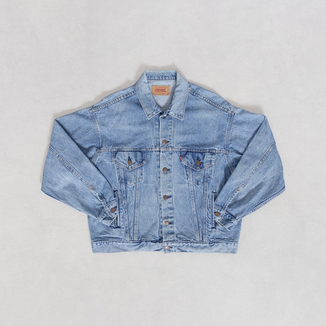 Levis Denim Jacket Vintage Light Medium Wash Faded Blue Jean Better