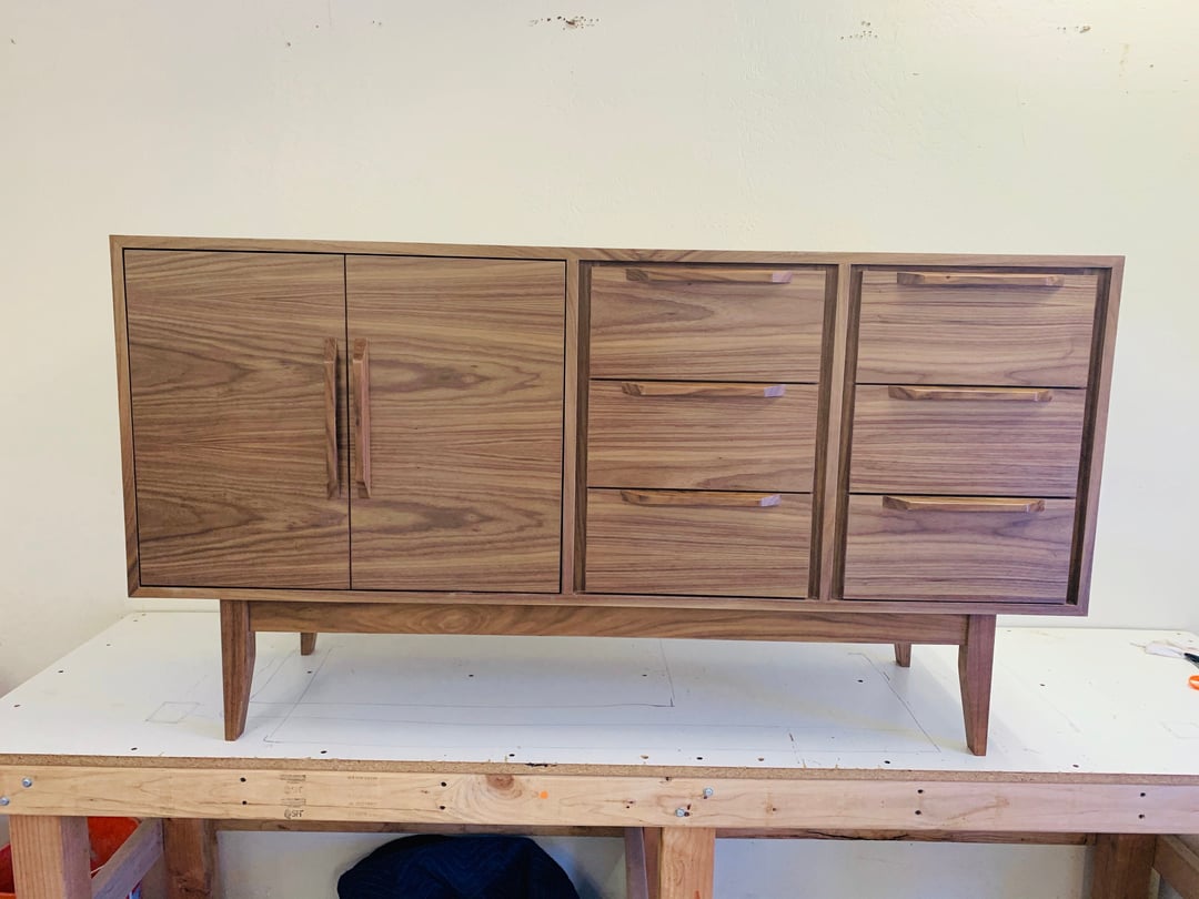 NEW Hand Built Mid Century Style 60" TV Cabinet / Buffet / Credenza ...