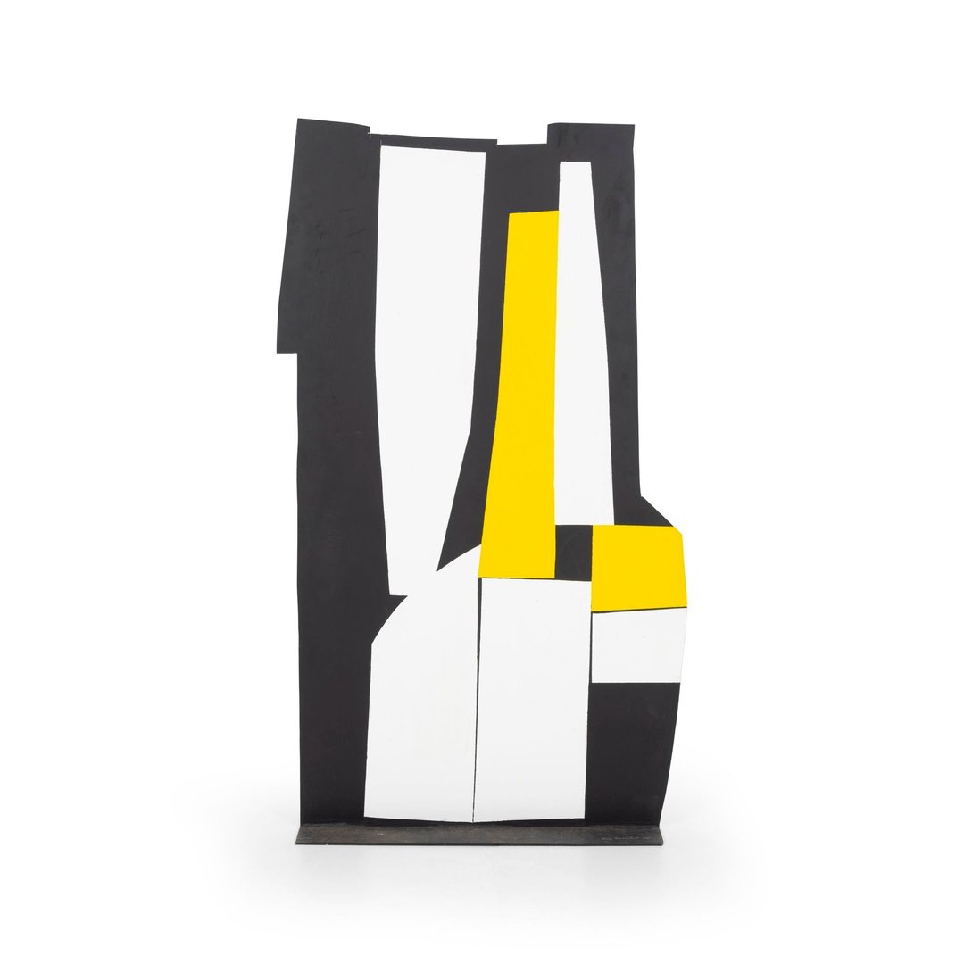 Tony Rosenthal Standing Black and White Plus Yellow Floor Sculpture ...