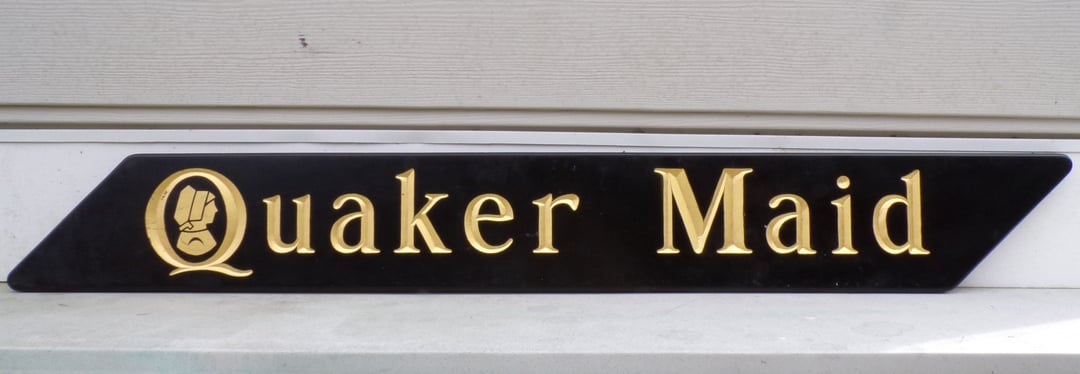 cj/ Quaker Maid Black with Gold Lettering Sign | Annapolis Maritime ...
