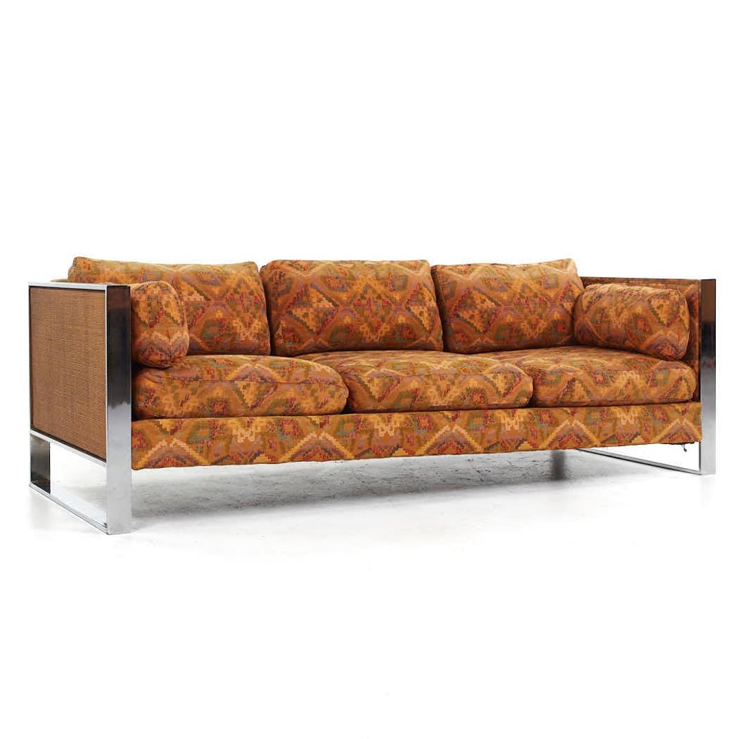 Milo Baughman for Thayer Coggin Mid Century Chrome and Cane | Modern ...