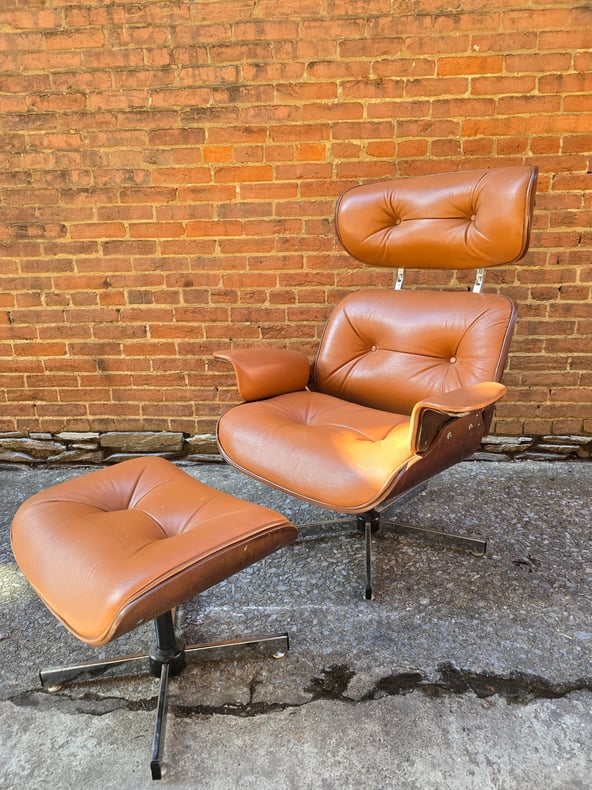 Vintage Eames Inspired Lounge Chair and Ottoman | Vintage MC ...