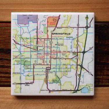 1975 Springfield Illinois Map Coaster. Springfield Map. Vintage ...