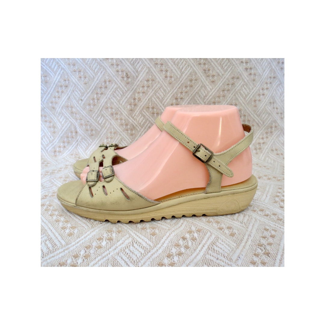 Cherokee Wedge Sandals - Vintage Leather Platform Heels | Good Luxe ...