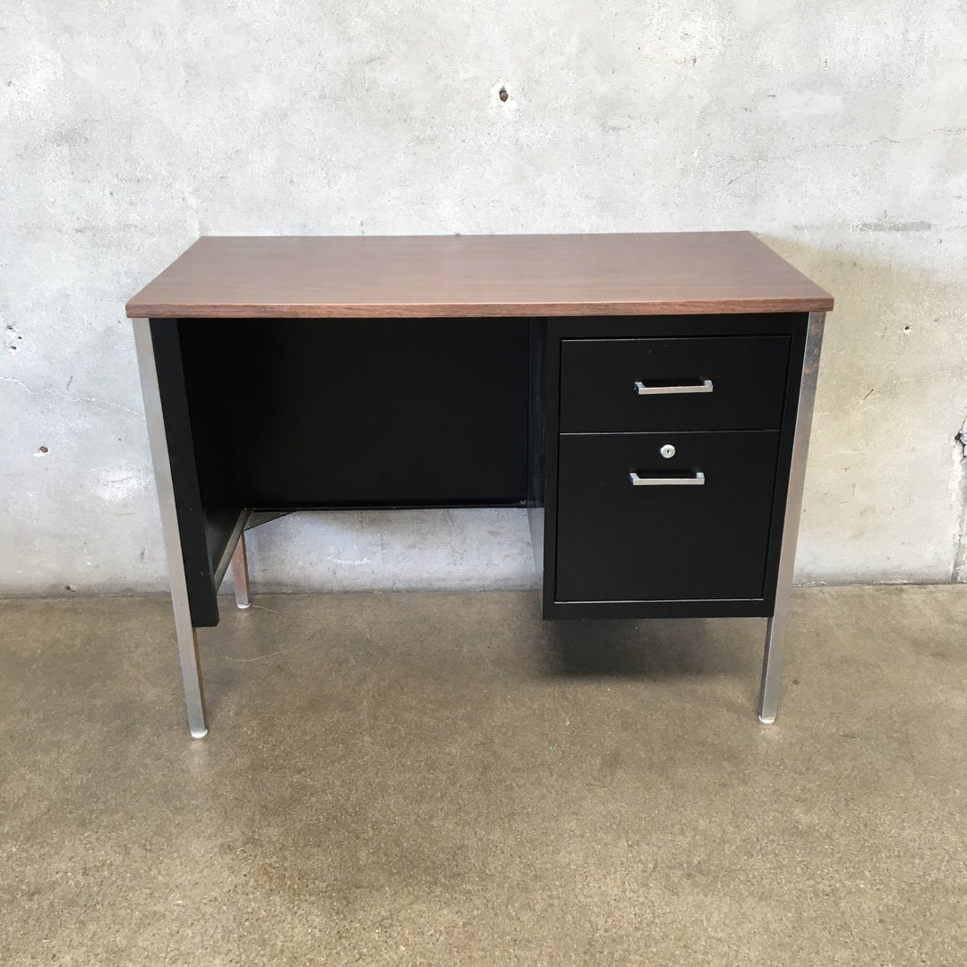 Small Vintage Industrial Metal Desk | Urban Americana | Long Beach, CA