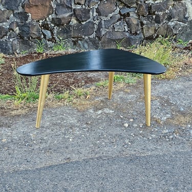 Mid Century Coffee Table Kidney Modern Shape Black and Gold | OrWa ...