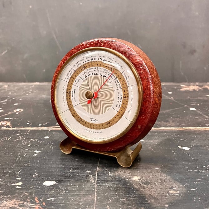 Vintage Taylor Barometer Wood Brass Mid-Century Design | Brain ...