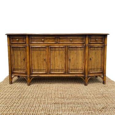 Faux Bamboo Buffet Server by Drexel with Wooden Table Top | Elle ...