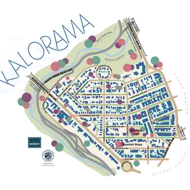 Kalorama 11x17 inches neighborhood map Washington DC | Wild Places ...