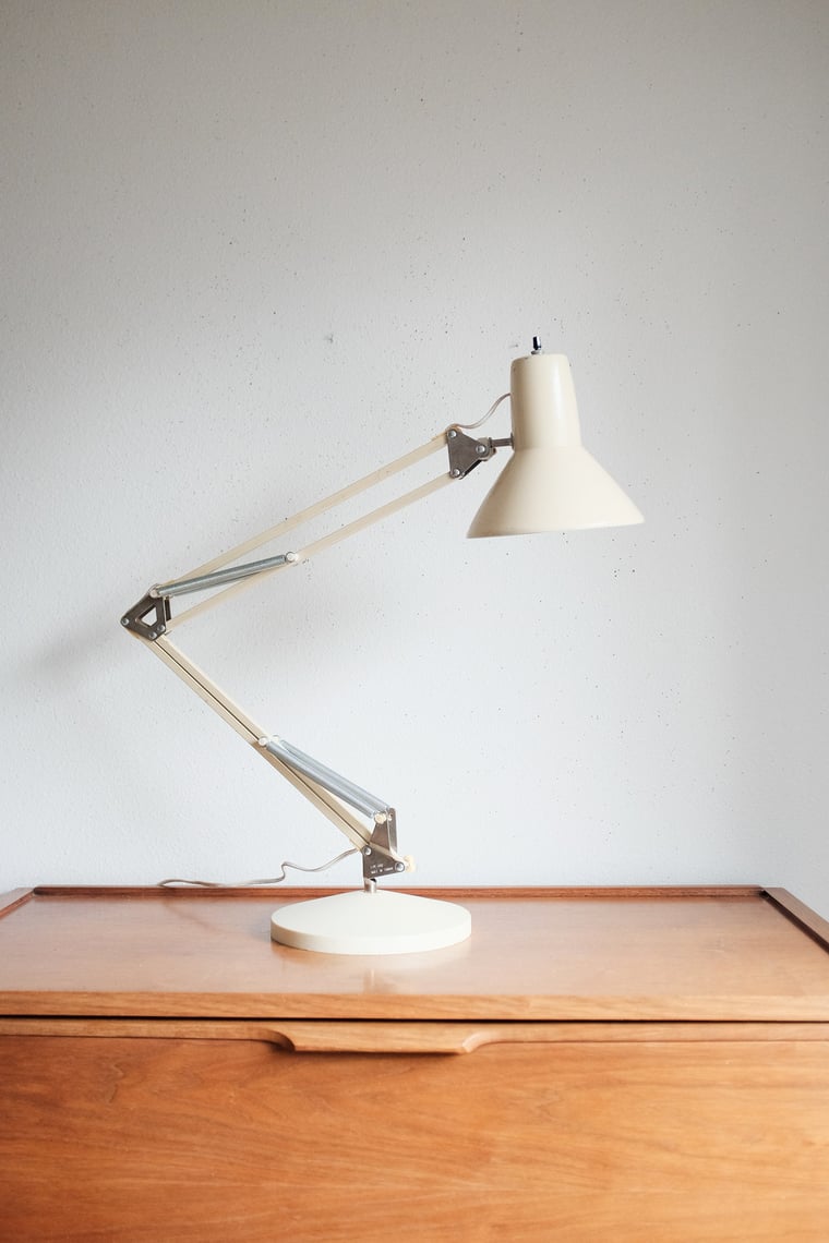 Vintage task lamp articulating lamp luxo style creme / white ...