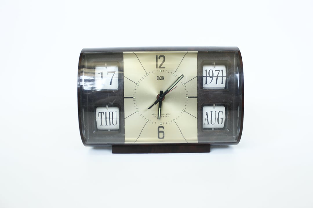 Vintage 70's Elgin Wind Up Analog Desk Alarm Clock - | Attention Span ...