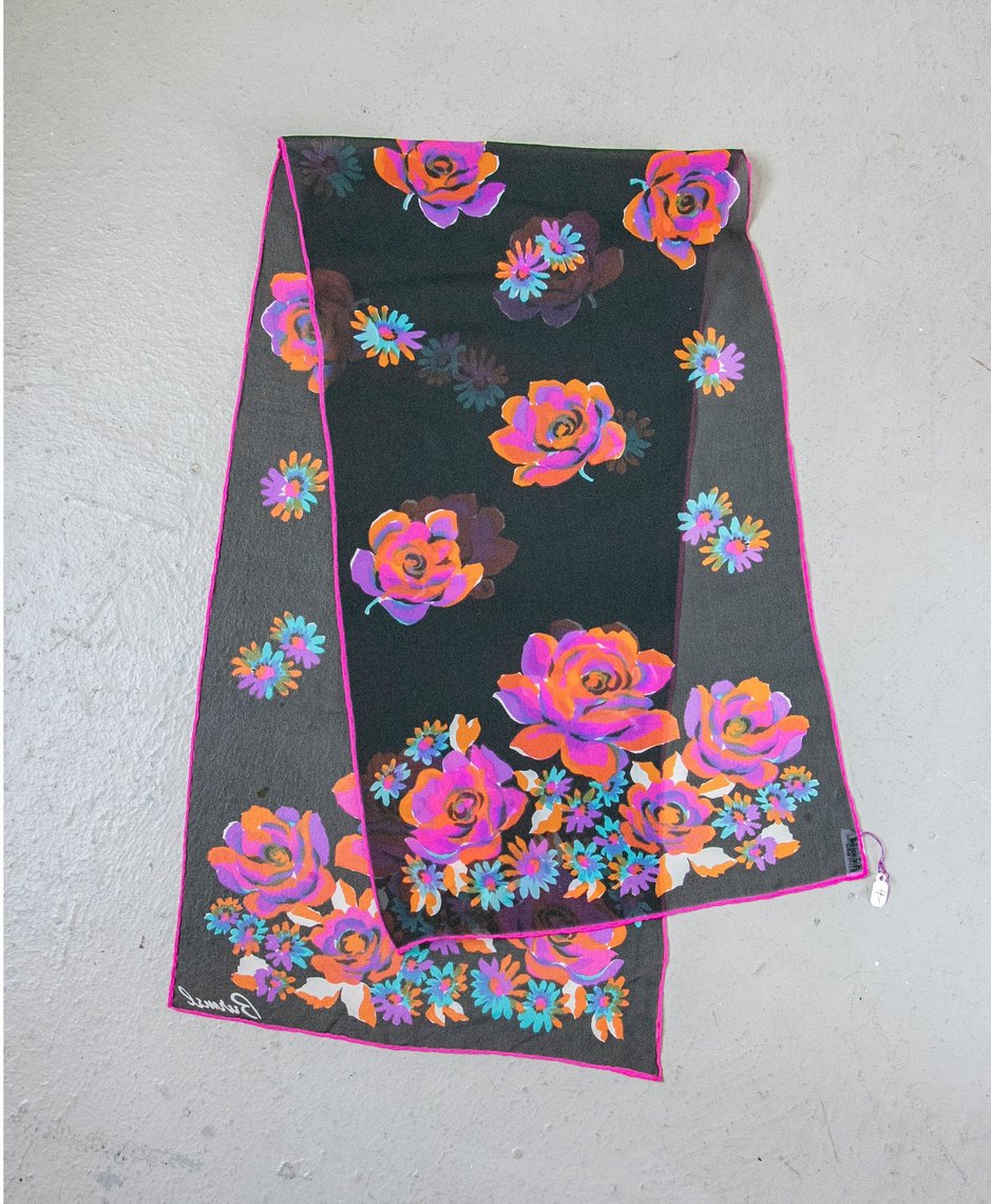 1970s Silk Chiffon Sheer Scarf Burmel Deadstock | Deja Vintage Boutique ...