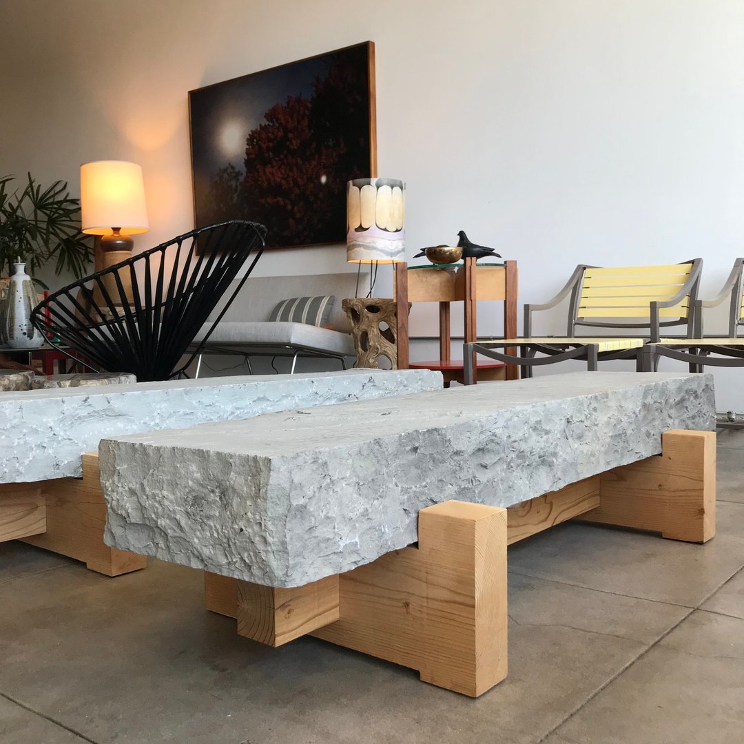 Monumental Natural Stone Slab Bench | Grain | Los Angeles, CA