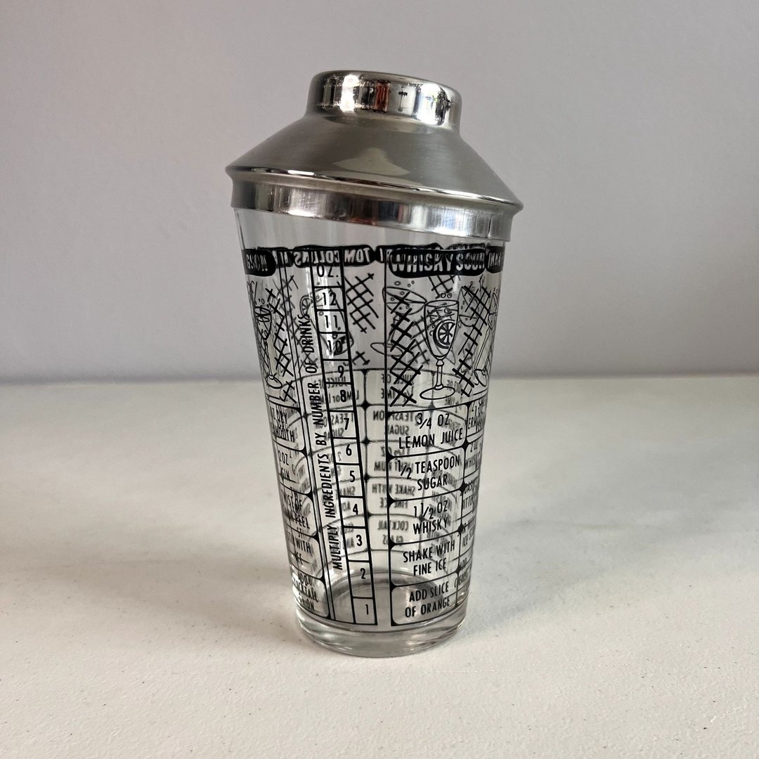Vintage Federal Glass Cocktail Shaker Mid Century Modern Barware | Over ...