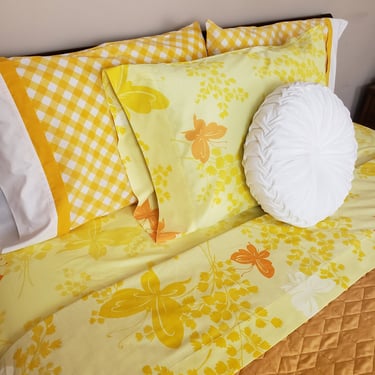 Vintage 1960's Springmaid Queen Sheet Set / 70s Mariposa Butterfly ...