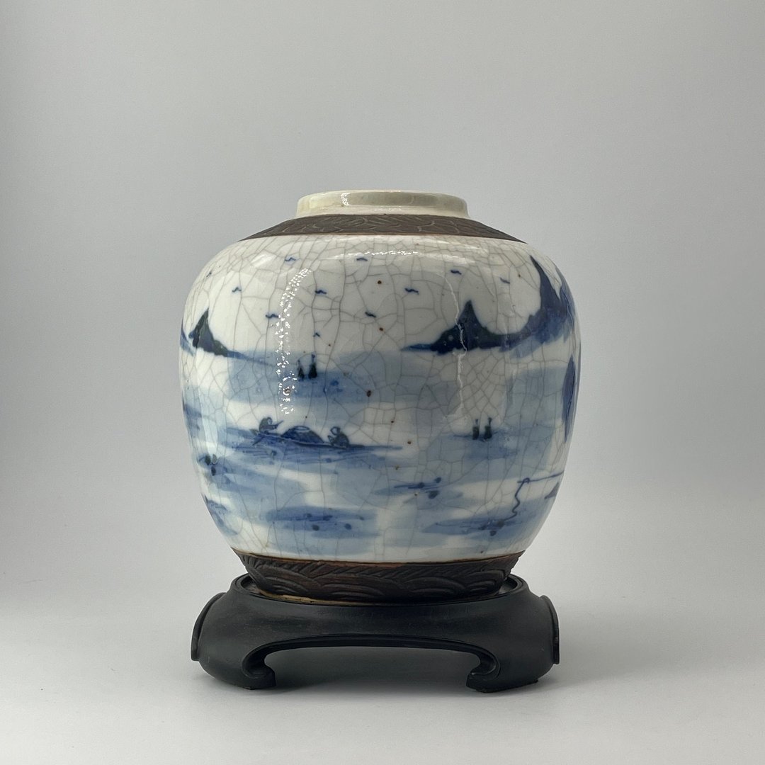 Antique 18th Century Chinese Asian Qing Dynasty Porcelain Blue White ...