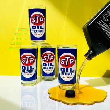 Vintage STP Oil Treatment Glass Tumblers | Odd Eye | East Village - New ...