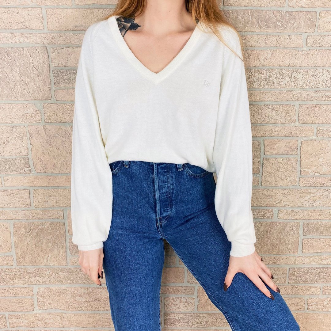 Christian Dior Vintage Soft Ivory Knit Sweater | Noteworthy Garments ...