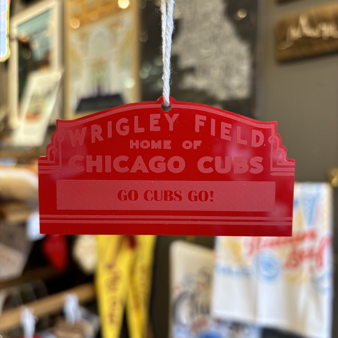 Wrigley Sign Red Acrylic Ornament | Foursided | Chicago, IL