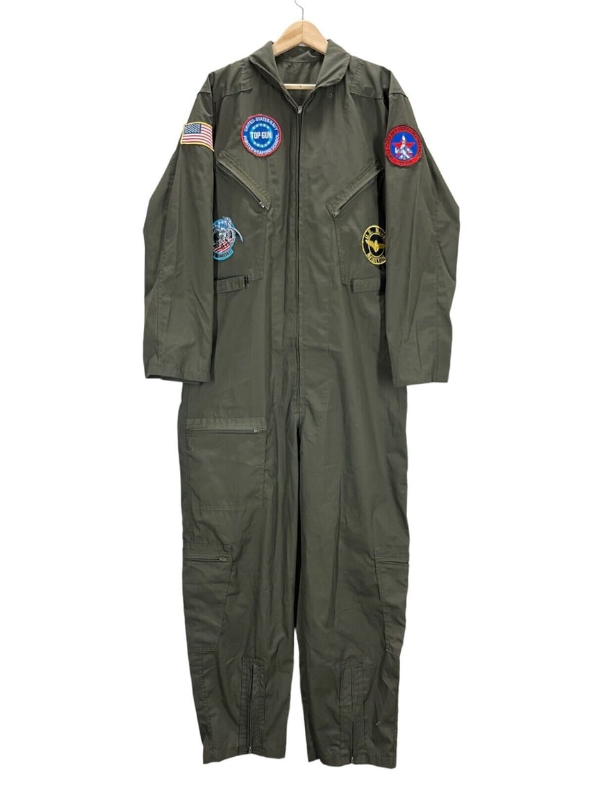 USN Navy Top Gun Maverick Flight Suit Costume W/ Patches | Downtown ...