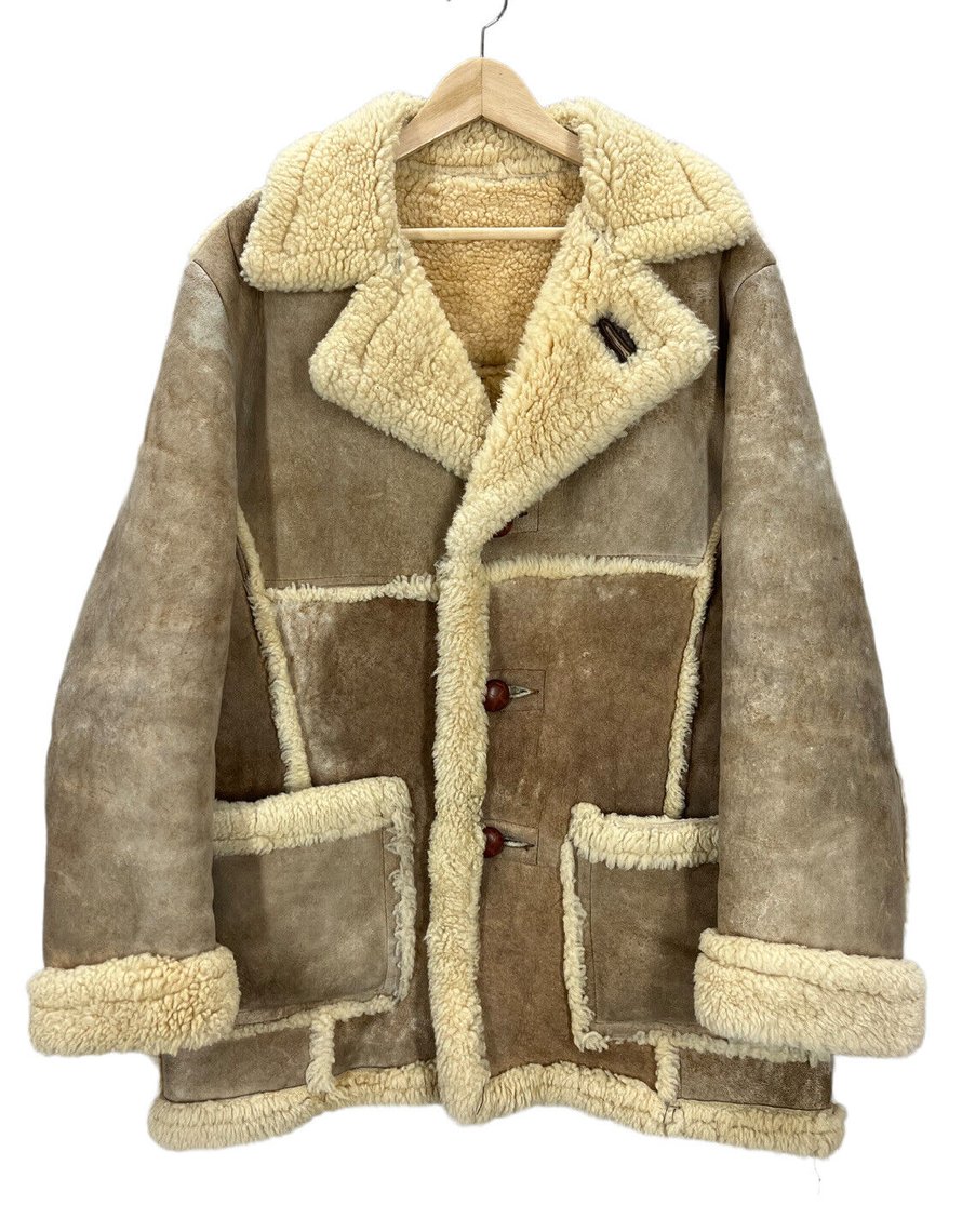 Vintage Schott Brown Suede Leather & Shearling Rancher Jacket Coat 44 ...