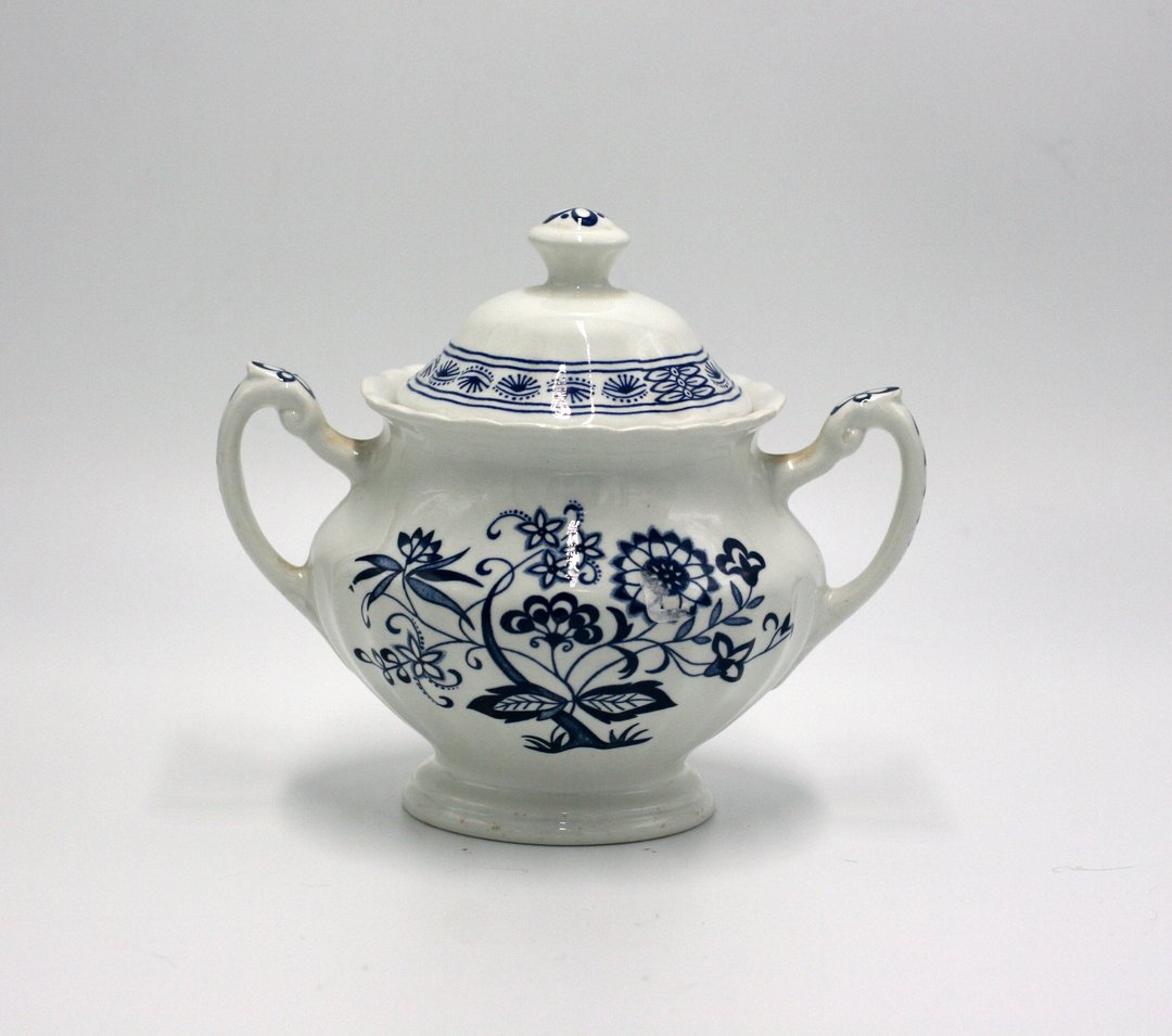 vintage J & G Meakin classic white, blue Nordic sugar bowl | Susan ...