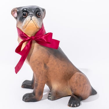 Papier Mache Seated Pug Sculpture | Showplace Antique + Design Center ...