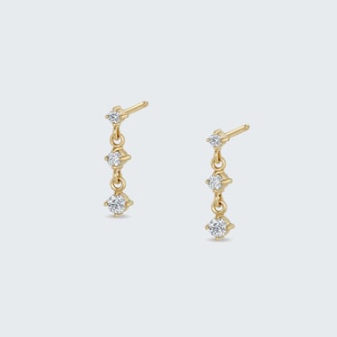 Graduated Triple Diamond Drop Studs | Eliza Page - Second Street ...