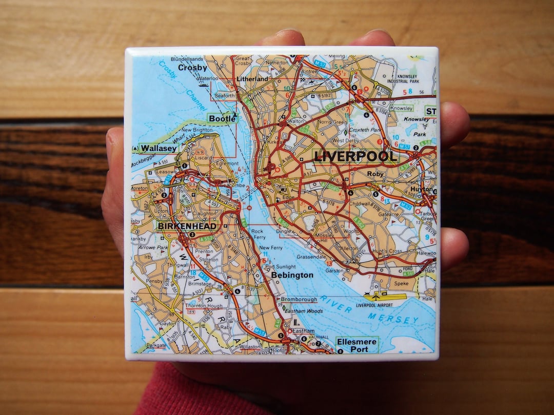 2002 Liverpool England Map Coaster. Liverpool Map. Vintage England ...