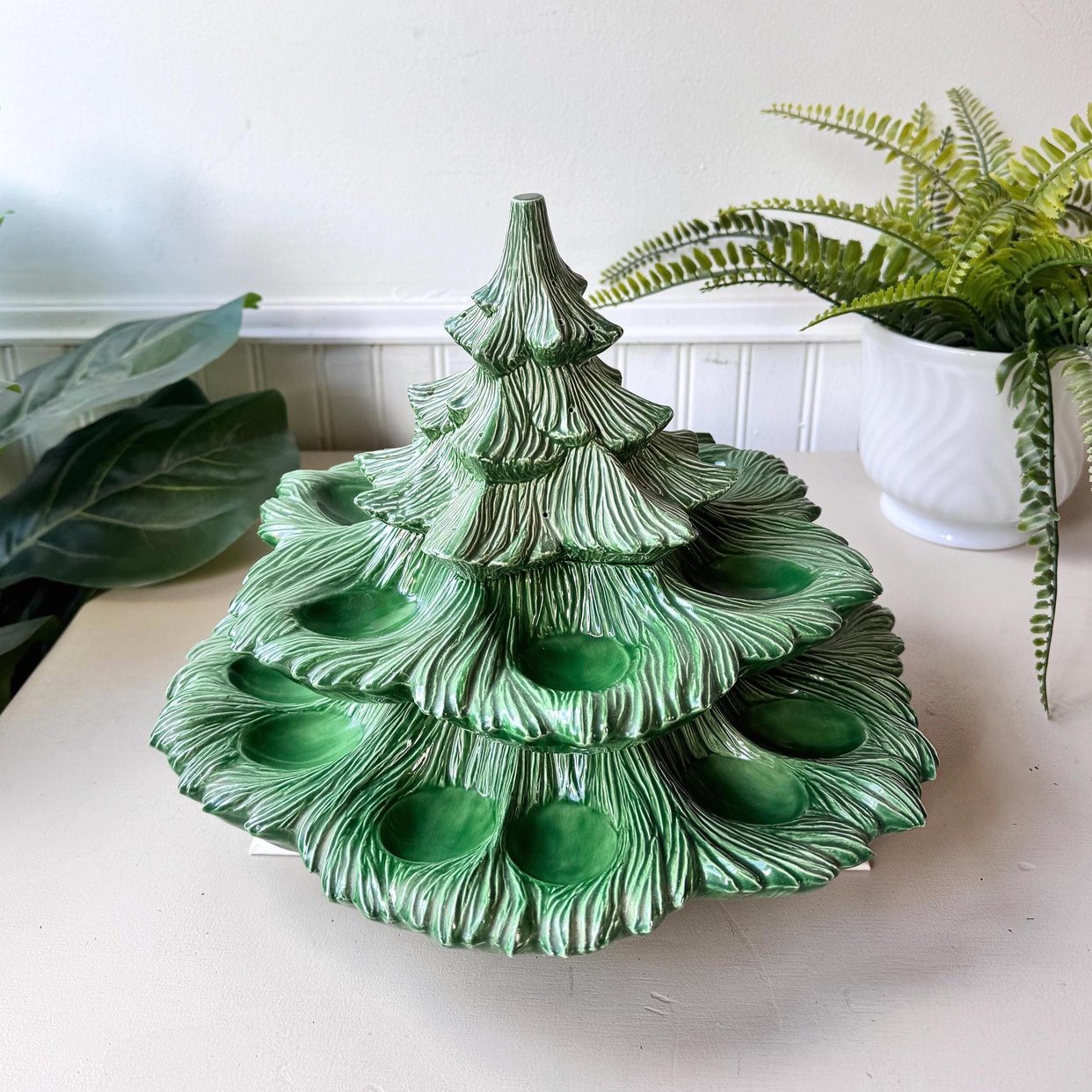 RARE 1960s Handmade Ceramic Devilled Egg Christmas Tree | Midmay ...